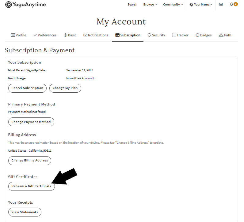 How do I redeem a gift certificate? – Yoga Anytime Help Center